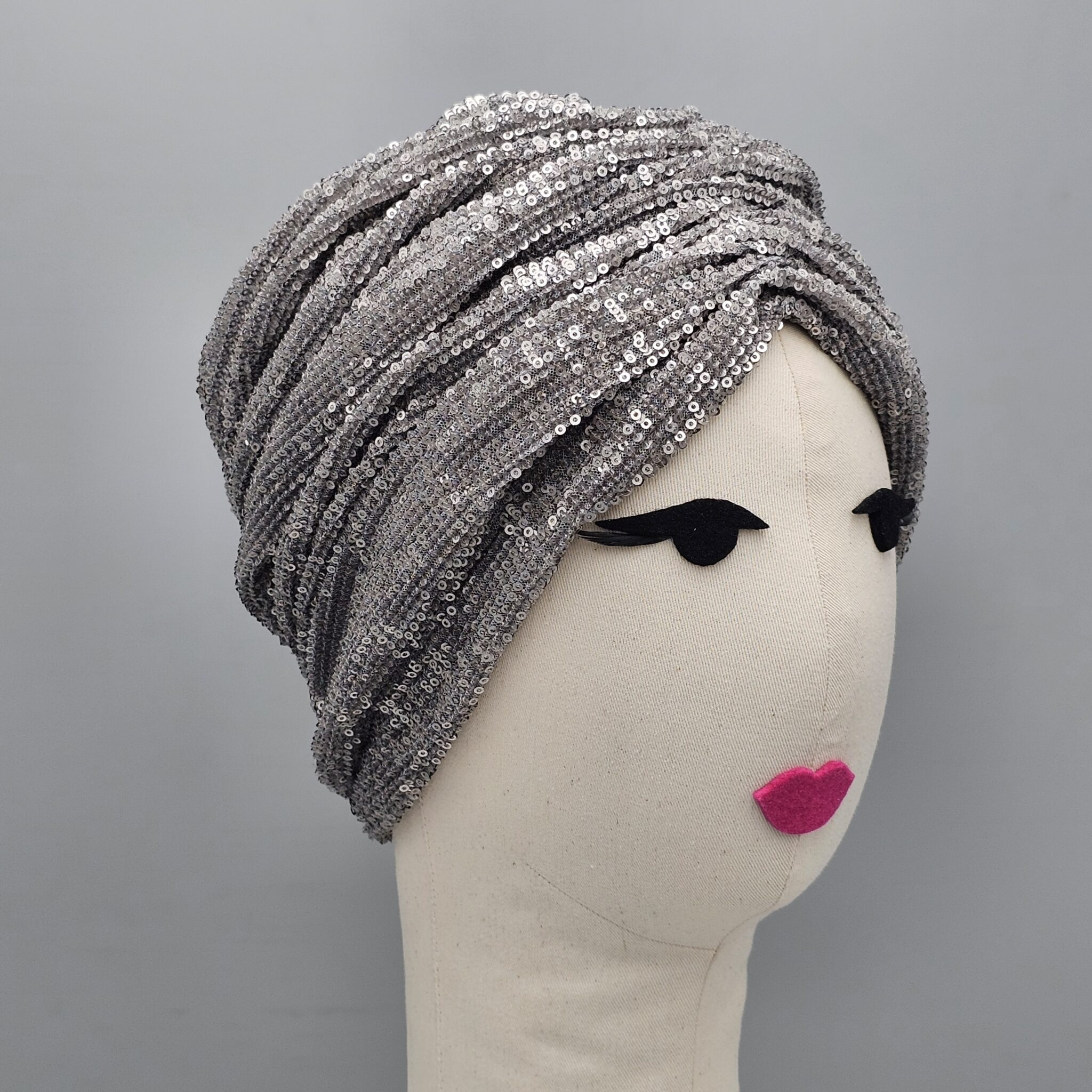 Leila Pleat Sequin Turban | Nerida Turbans